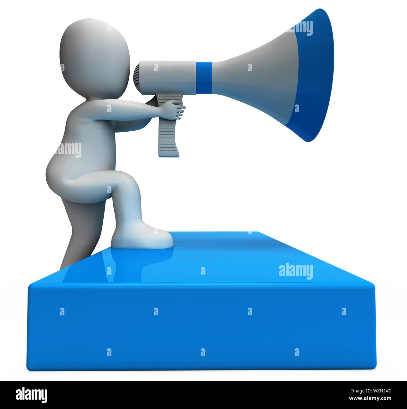 Megaphone Character Showing Announcements Announcing And Announce Stock ...