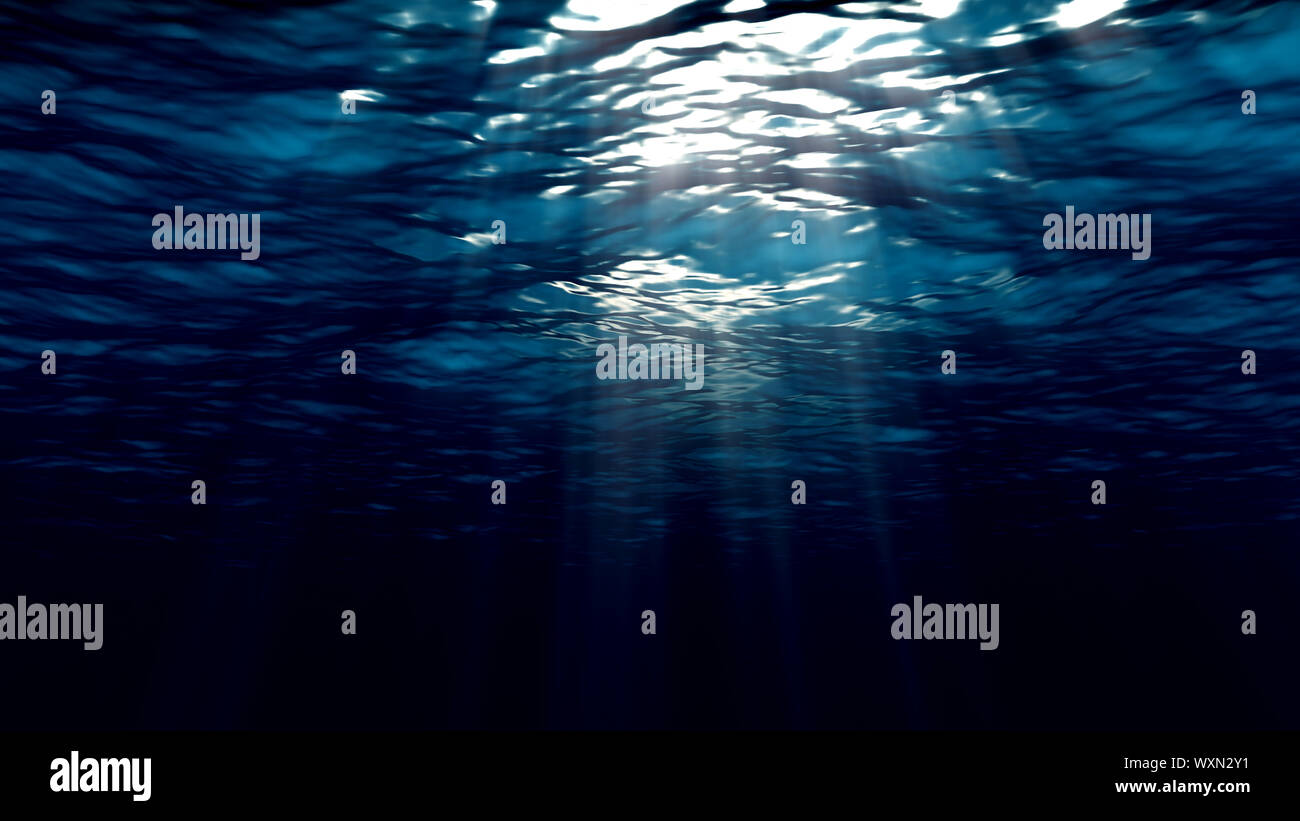 Rays of light passing through the sea surface Stock Photo - Alamy