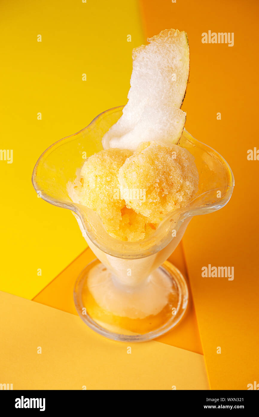 Homemade melon orange fruit sorbet granita popsicles lollies and slices ...