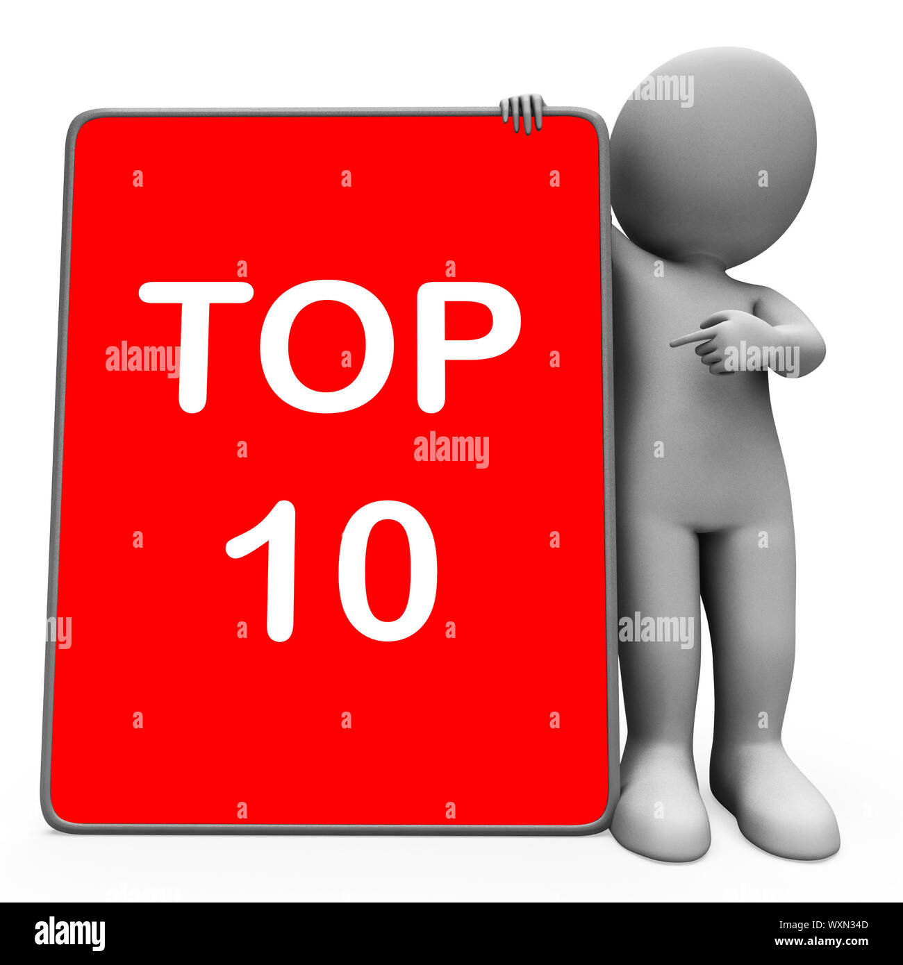 Top Ten Character Tablet Showing Special Top Ranking Stock Photo - Alamy