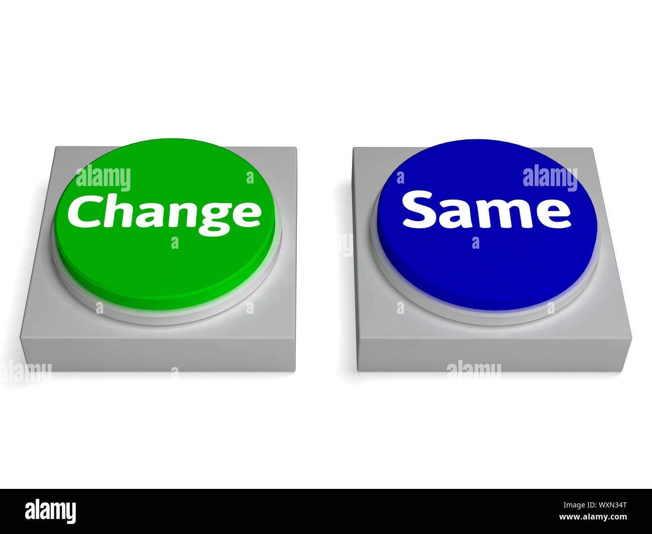 Change Same Buttons Showing Changing Or Improvement Stock Photo - Alamy