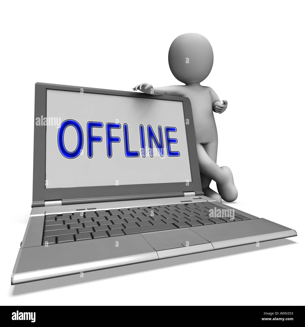 Offline Laptop Showing Web Communication Status Disconnected Stock ...