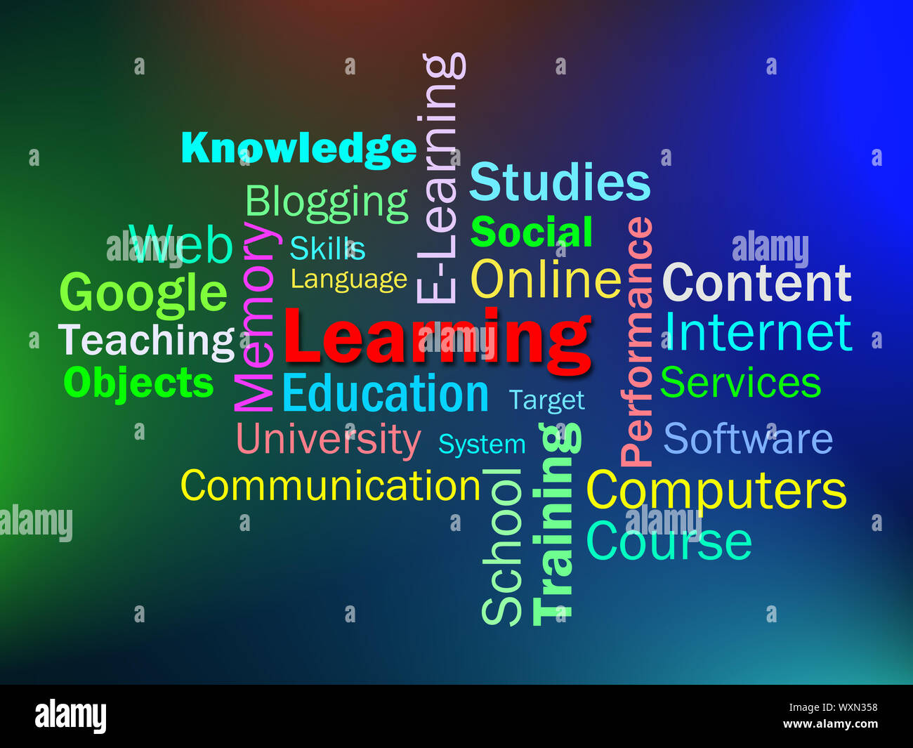 Learning Word Showing Learn Education Or Studying Stock Photo - Alamy