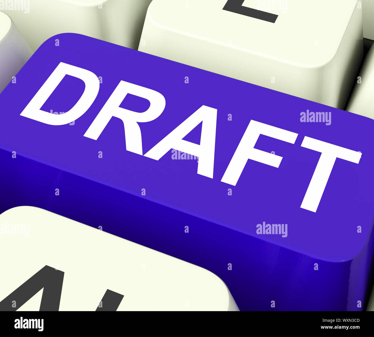 Draft Key Showing Outline Document Or Letter Stock Photo - Alamy