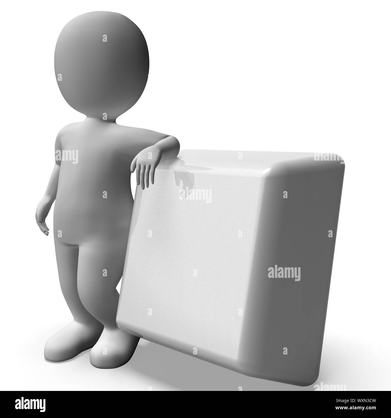 Pushing Blank Button Showing Start Or Commence Stock Photo - Alamy