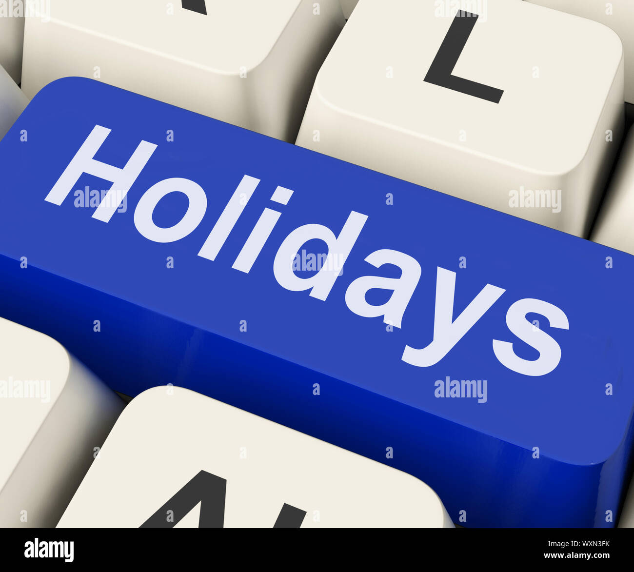 Holidays Key On Keyboard Meaning Vacation Leave Or Break Stock Photo ...