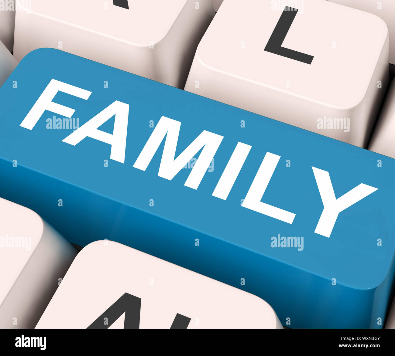 Family Key On Keyboard Meaning Relatives Relations Or Blood Relation ...