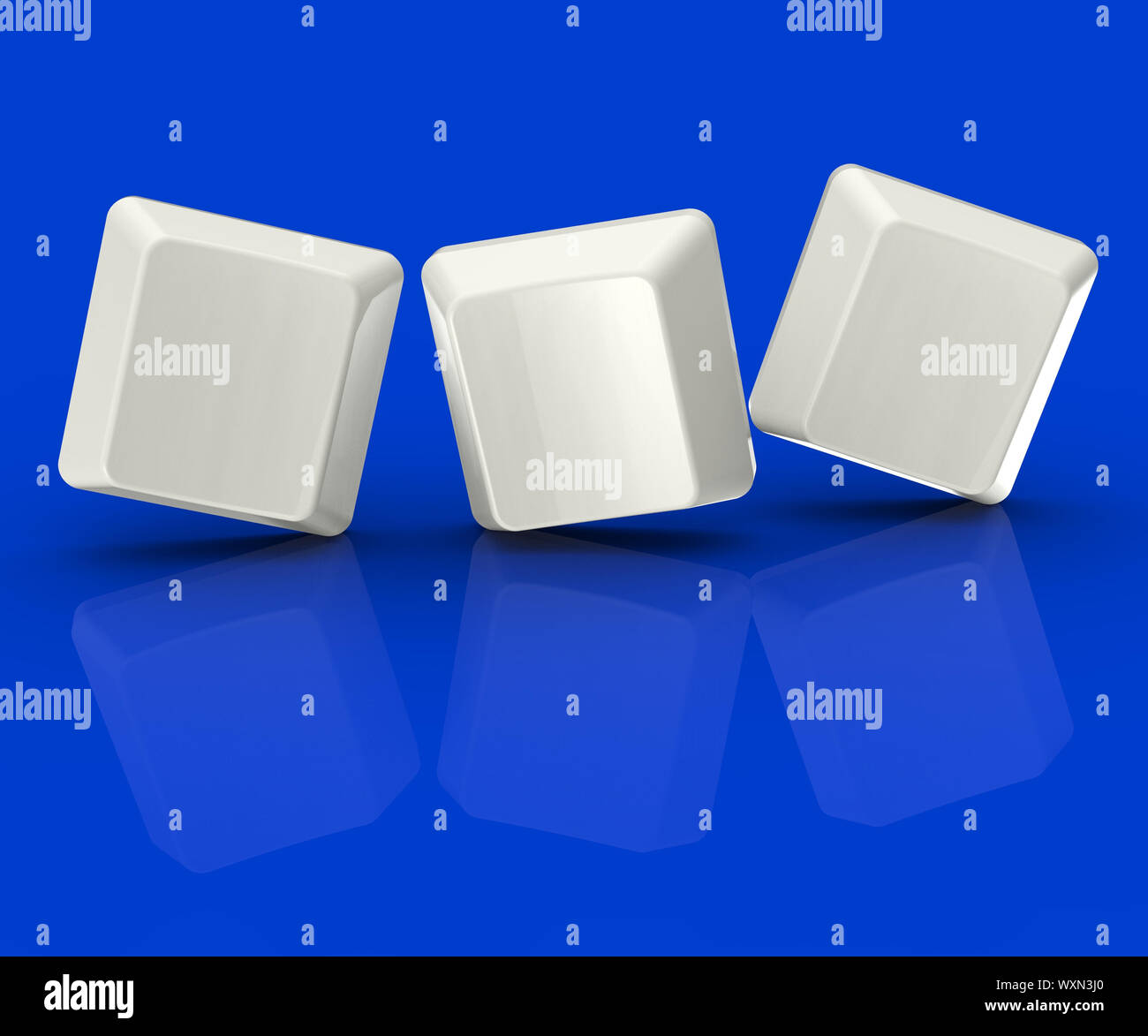 Three Blank Tiles Showing Background For 3 Letter Word Stock Photo - Alamy