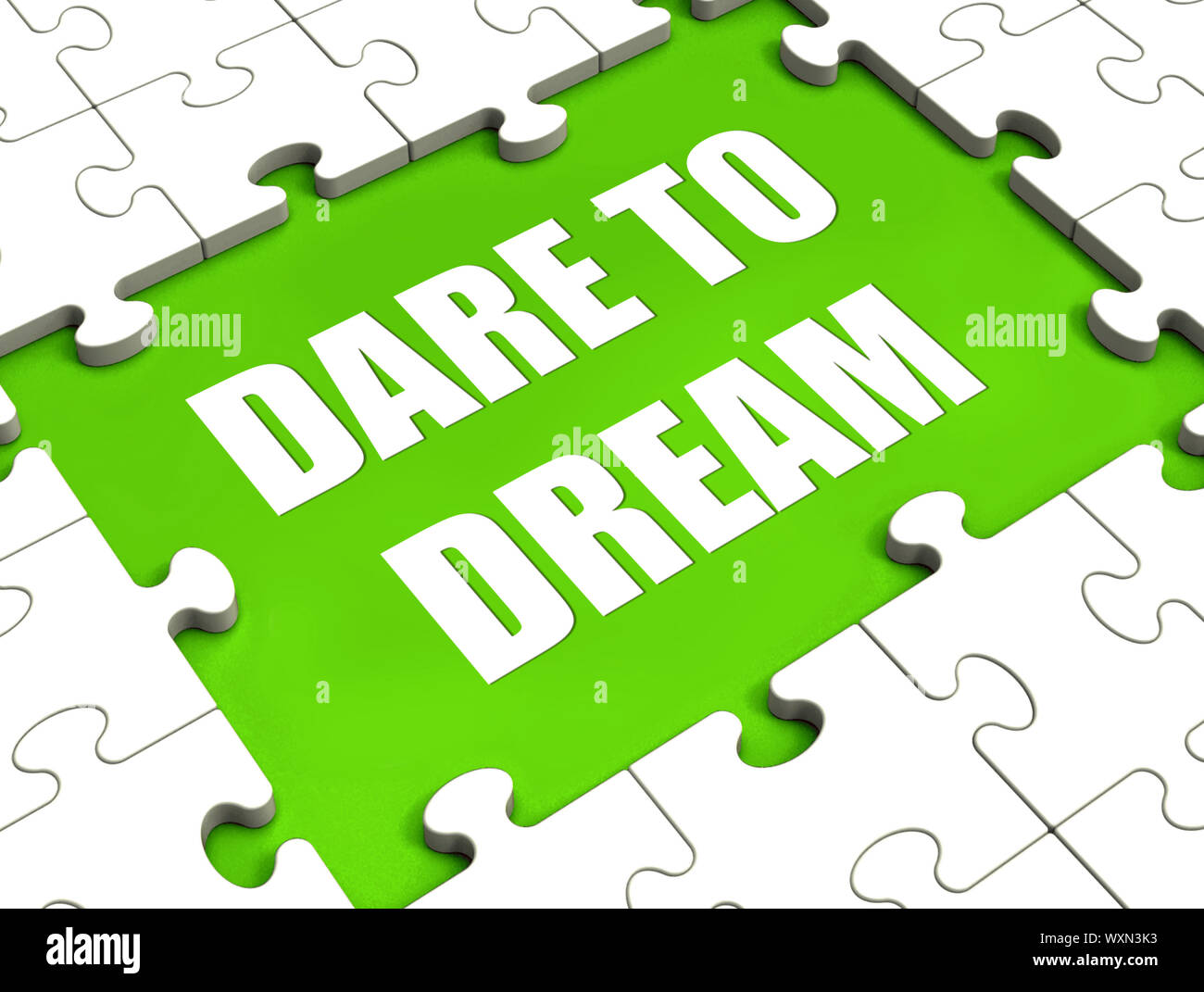 Dare To Dream Puzzle Showing Dreaming Hope And Imagination Stock Photo ...