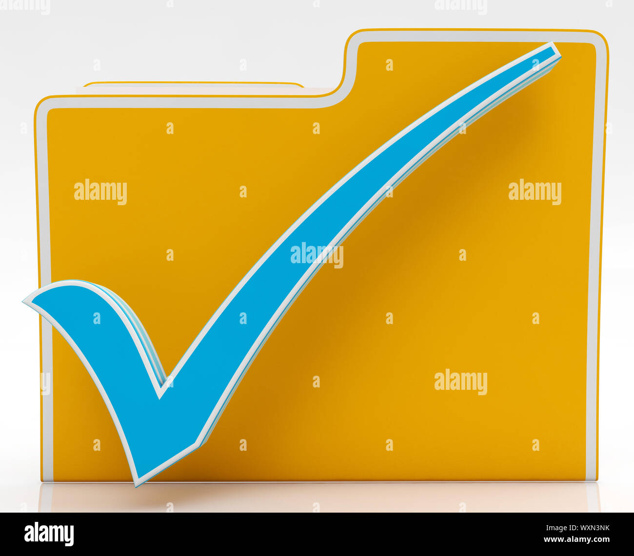 File With Tick Shows Organising Documents Filing And Paperwork Stock ...