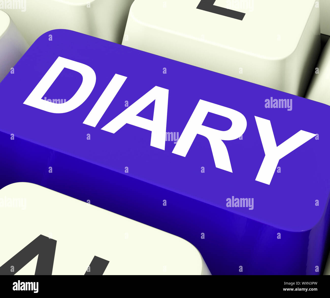 Diary Key Showing Online Planner Or Schedule Stock Photo - Alamy