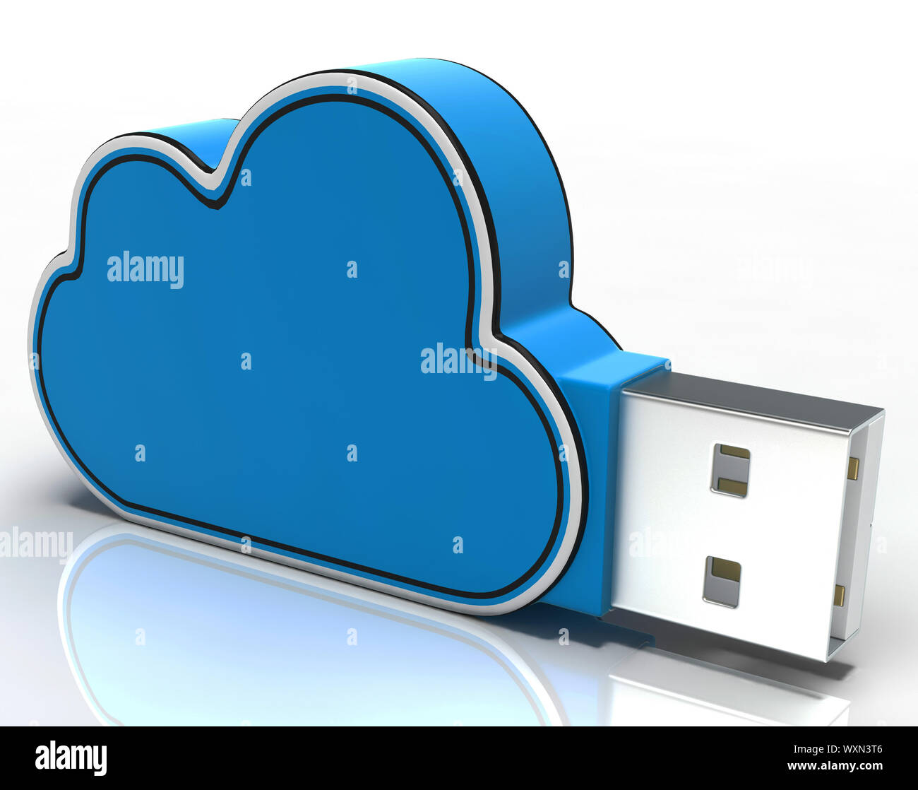 Cloud Computing Stick Showing Network Or Internet Storage Stock Photo ...