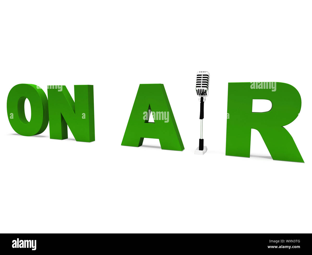 On Air Showing Broadcasting Studio Or Live Radio Stock Photo - Alamy