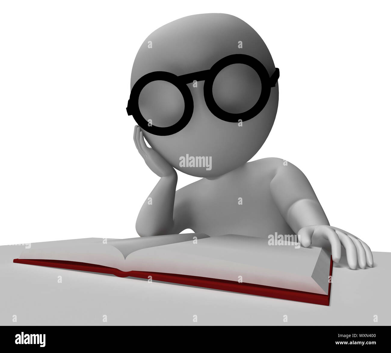 Student Reading Book Shows Research And Studying Stock Photo - Alamy