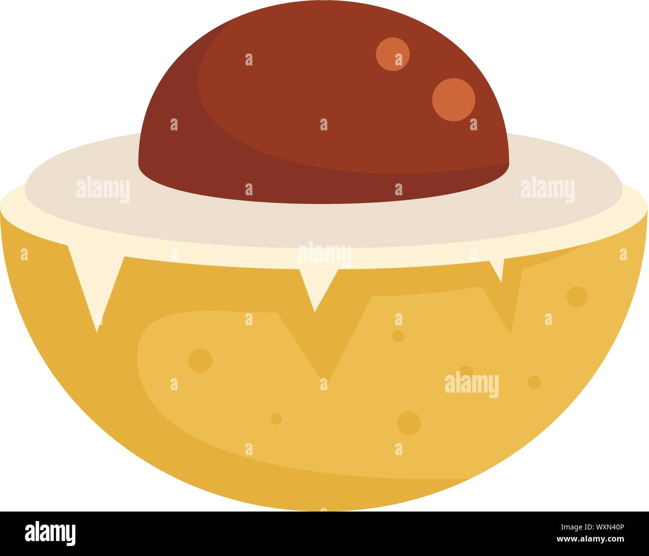 Half longan icon. Flat illustration of half longan vector icon for web ...