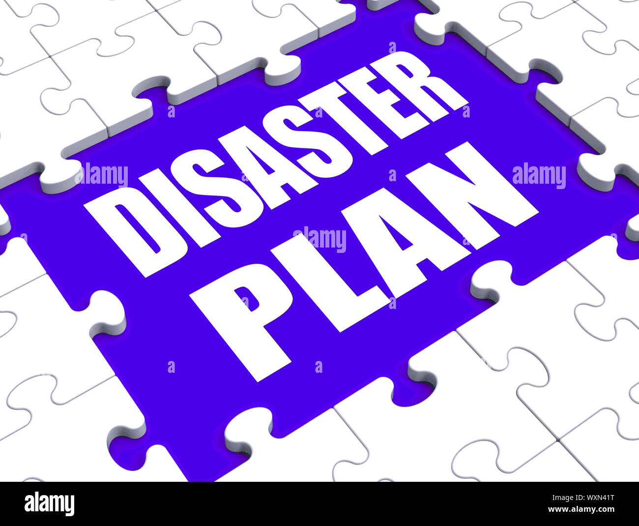 Disaster Plan Puzzle Showing Danger Emergency Crisis Protection Stock ...