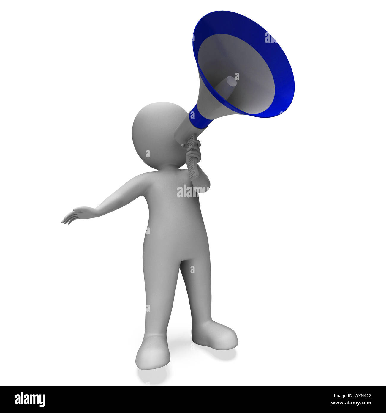 Megaphone Message Character Showing Announcements Proclaiming And ...
