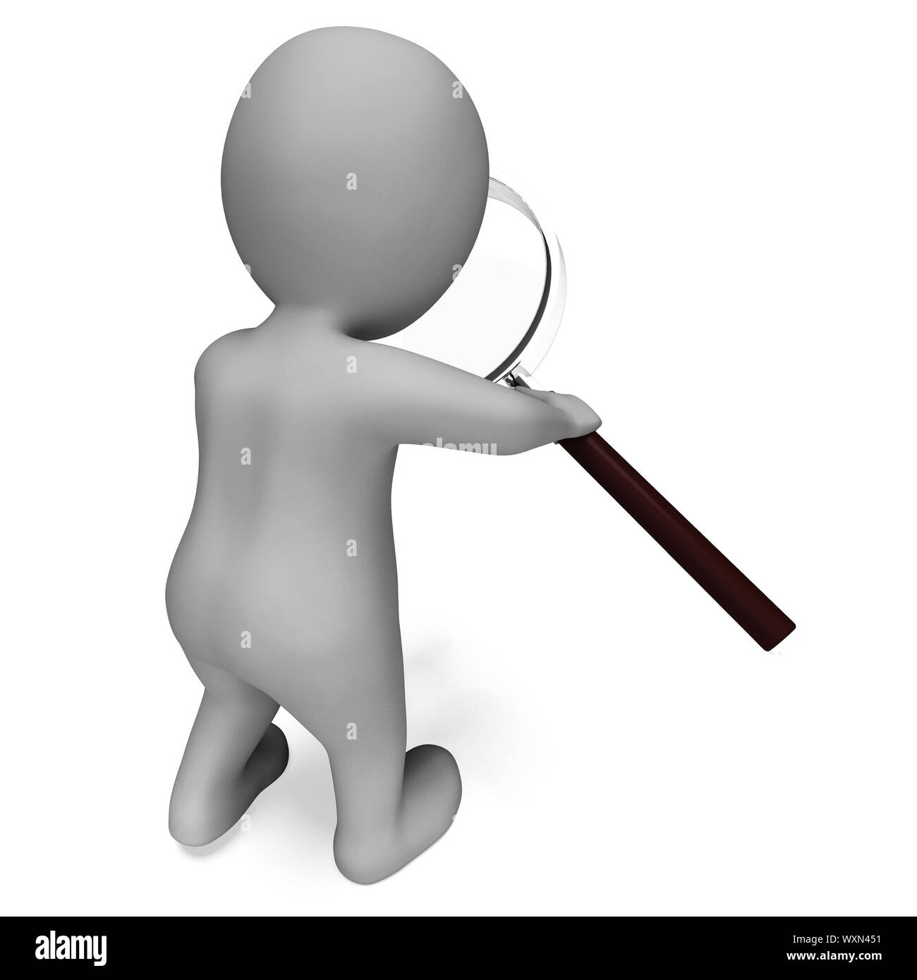 Looking Magnifier Character Showing Examination Examining And Scrutiny ...