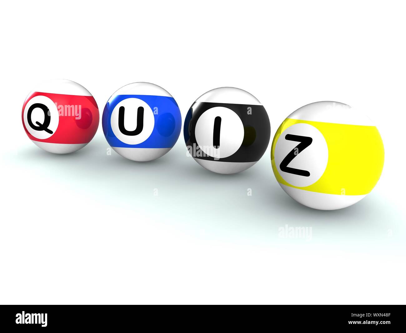 Quiz Word Shows Test Questionnaire Or Quizzing Stock Photo - Alamy