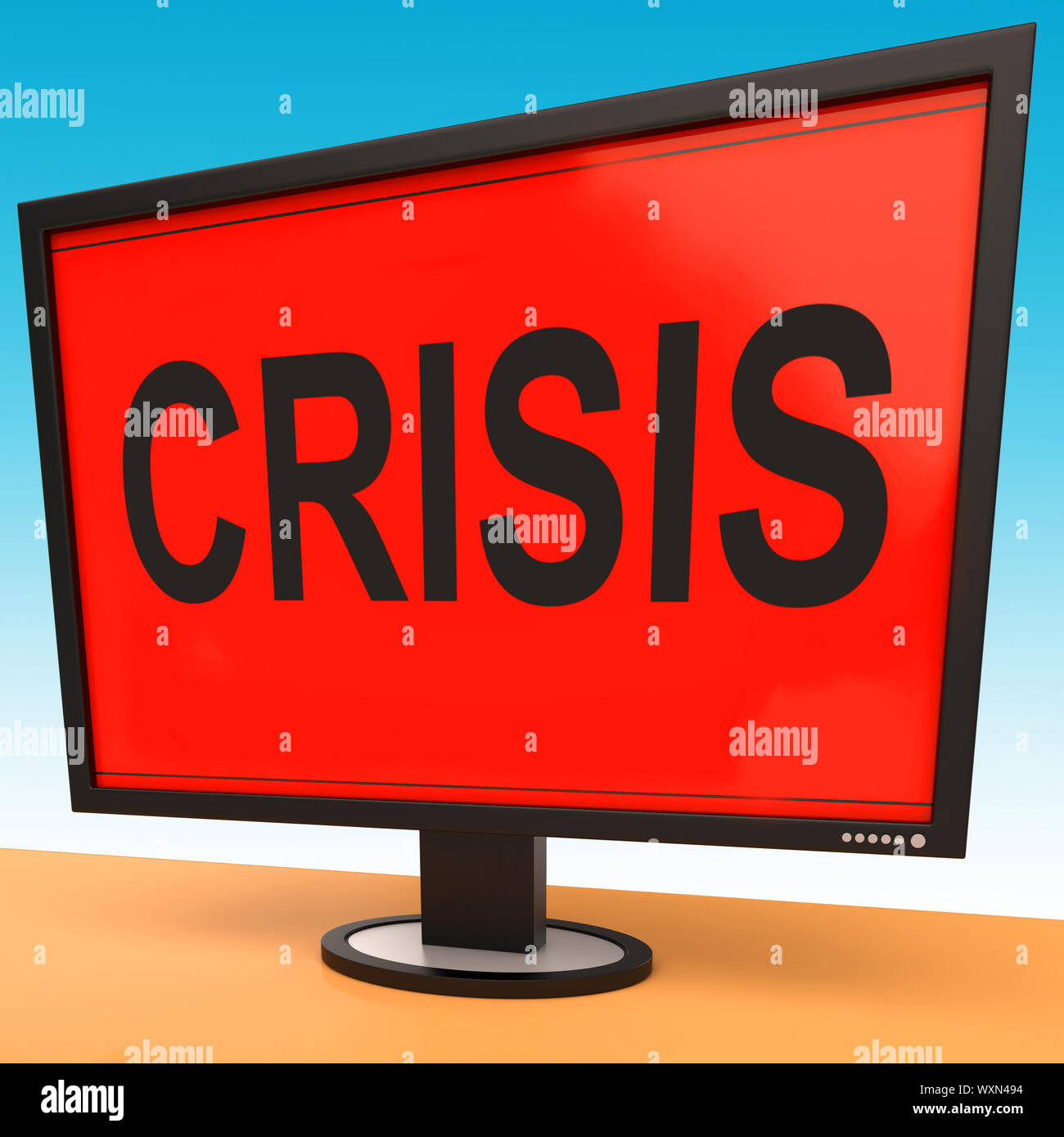 Crisis Monitor Meaning Calamity Trouble Or Critical Situation Stock ...