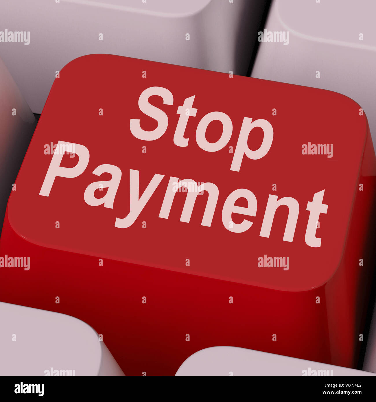 Stop Payment Key Showing Halt Online Transaction Stock Photo - Alamy