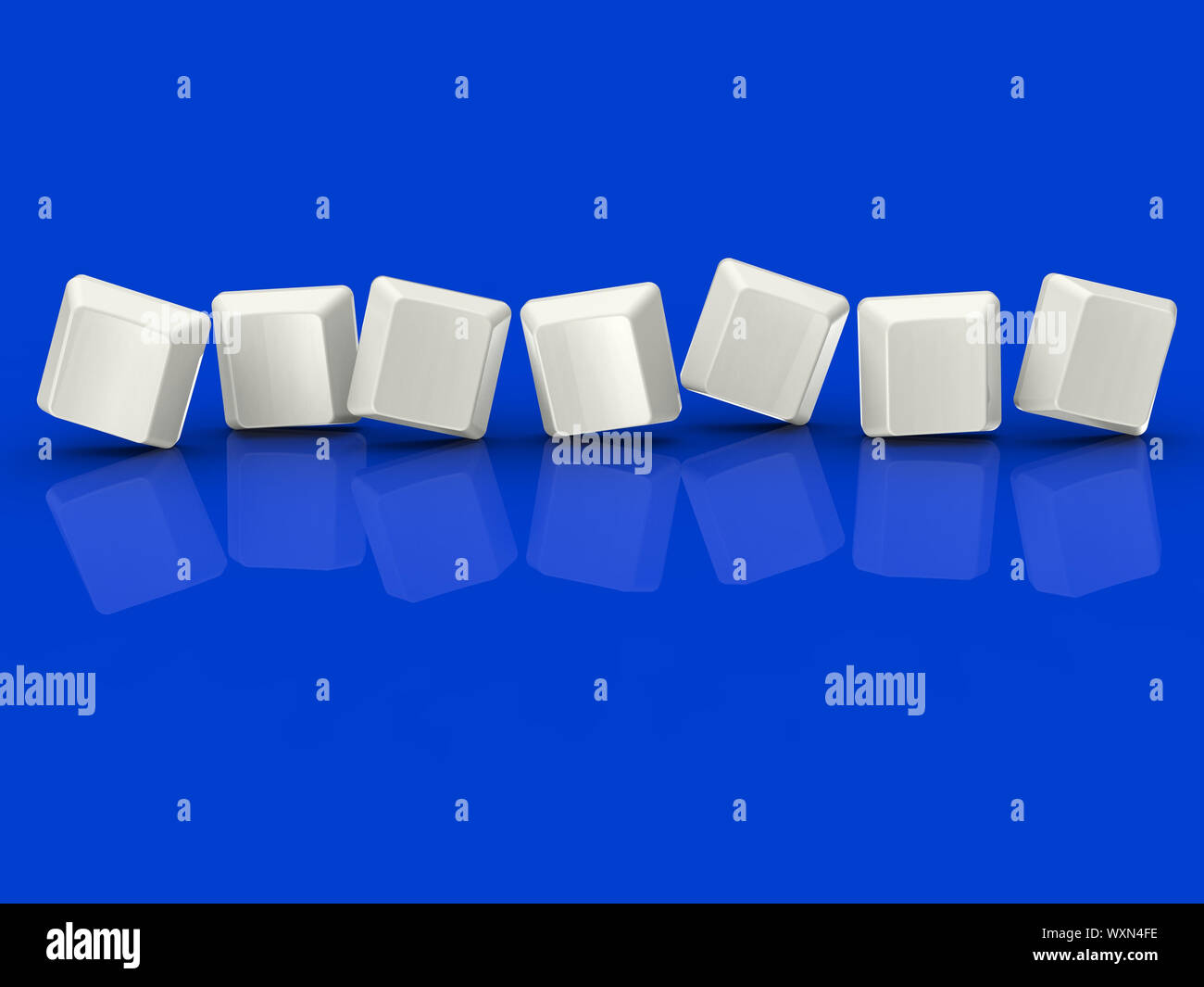 Seven Blank Tiles Showing Background For 7 Letter Word Stock Photo - Alamy