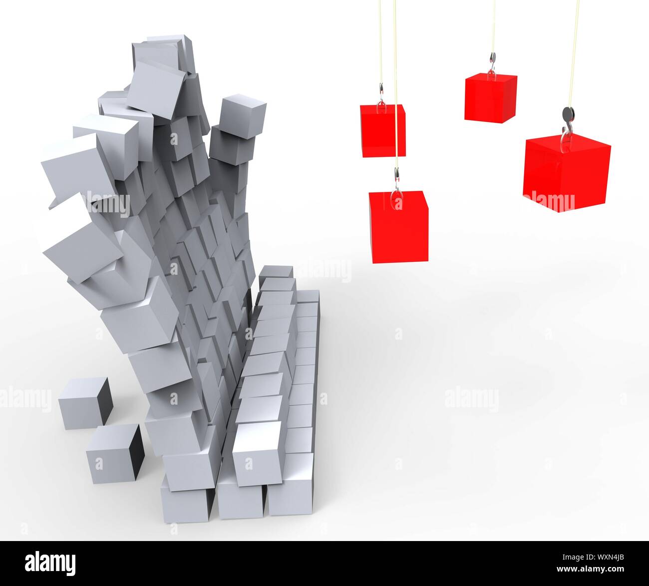 Wall Demolition Showing Impact Knocking Down And Destruction Stock ...