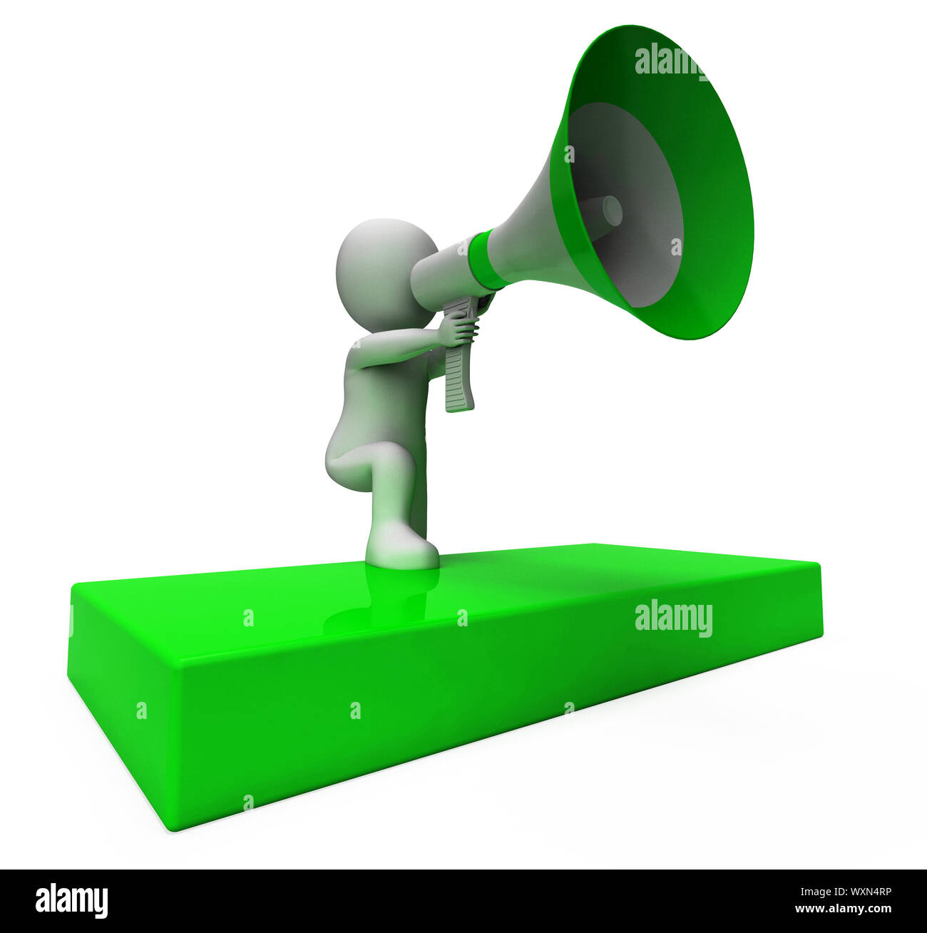 Loud Hailer Character Showing Announcements Explain And Megaphone Stock ...