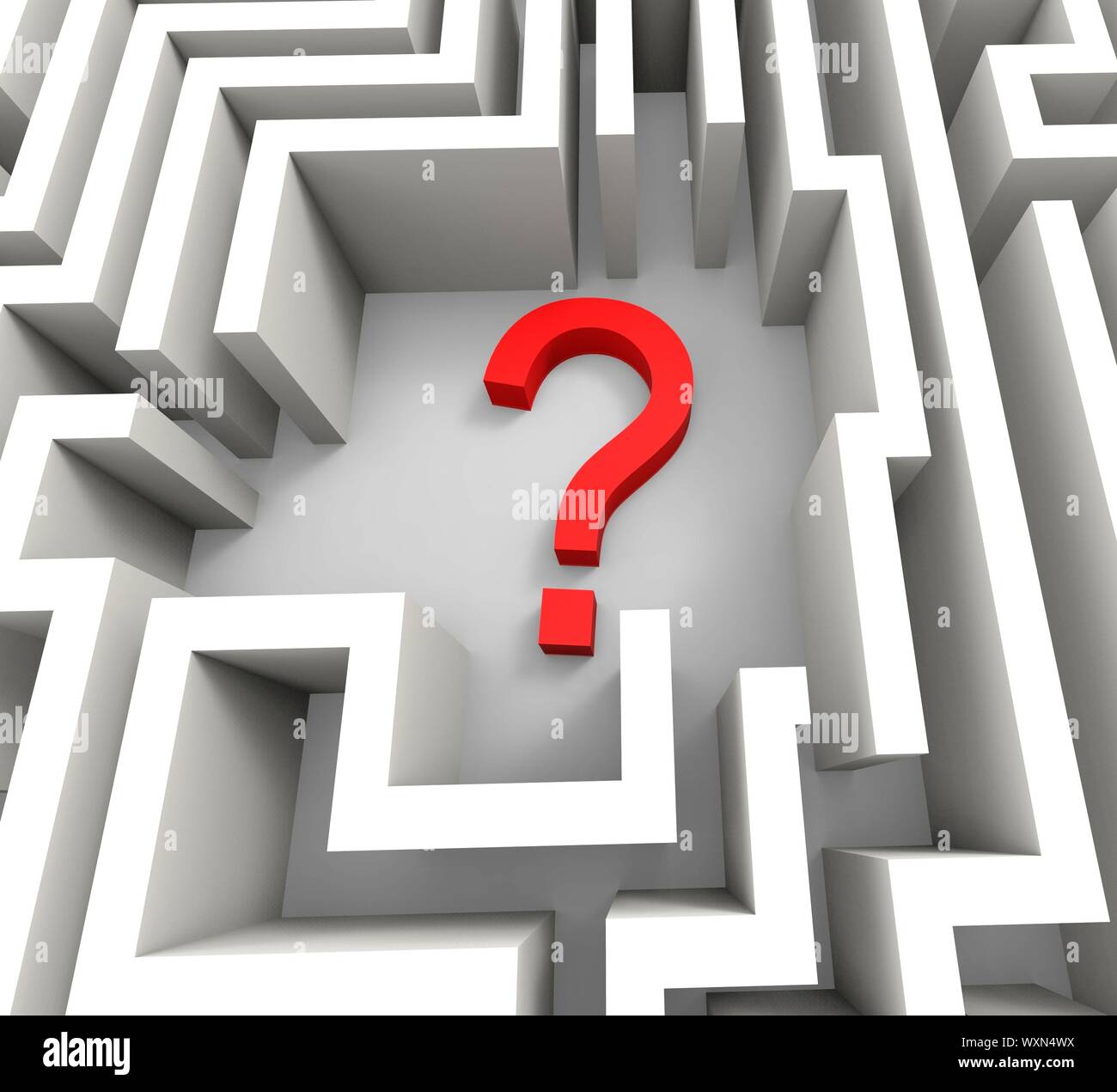 Question Mark In Maze Shows Thinking And Puzzled Stock Photo - Alamy