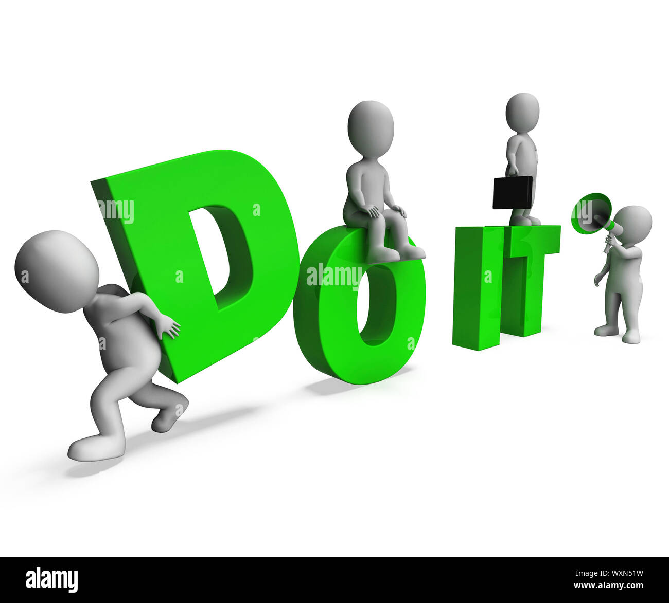 Do It Characters Meaning Acting Or Take Action Right Now Stock Photo ...