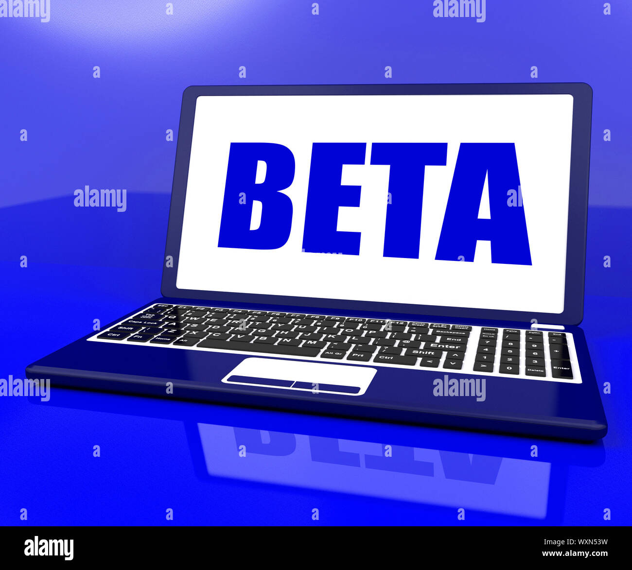 Beta On Laptop Showing Trial Software Or Development Online Stock Photo ...