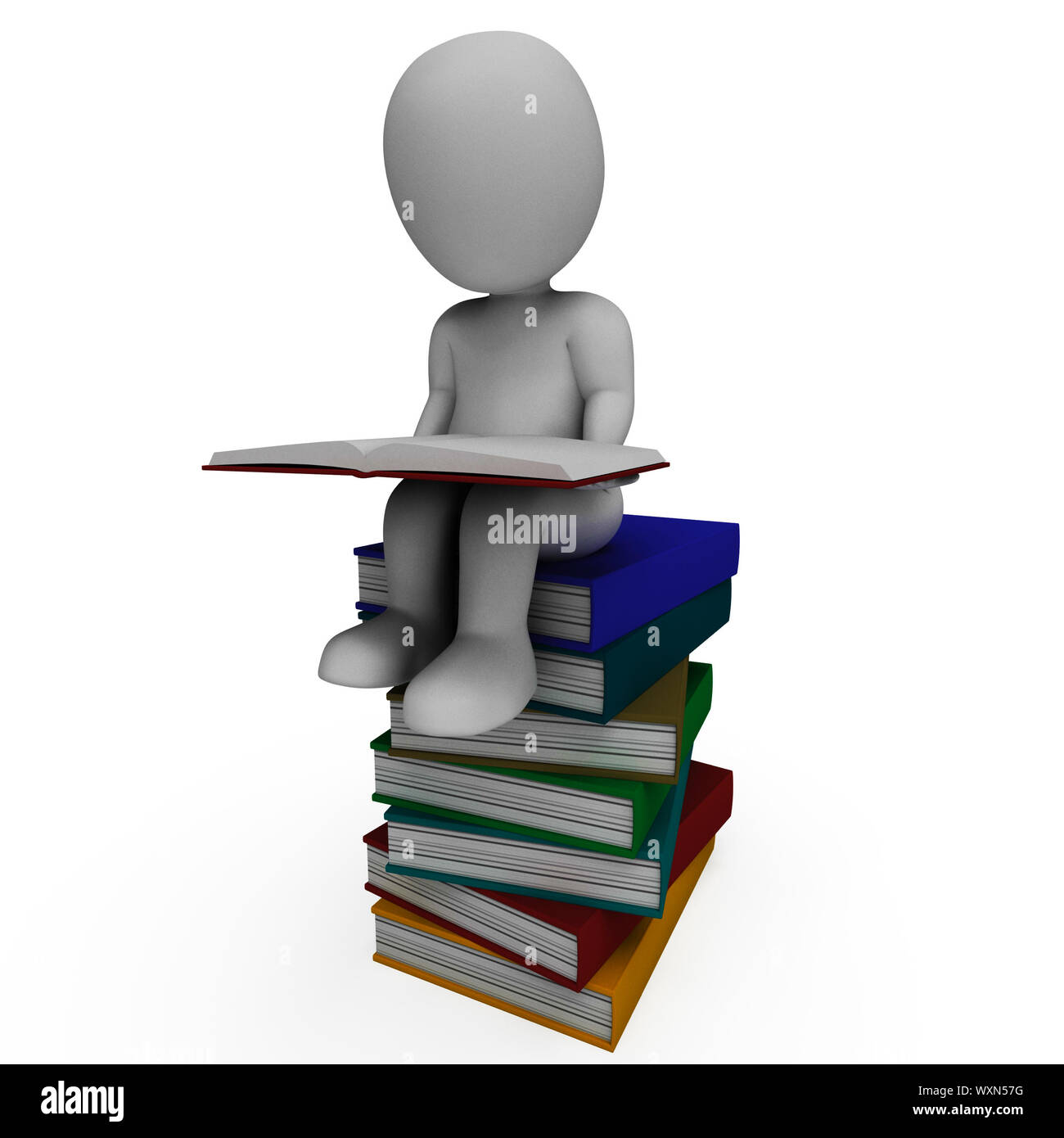Student And Books Shows Learning And Studying Stock Photo - Alamy