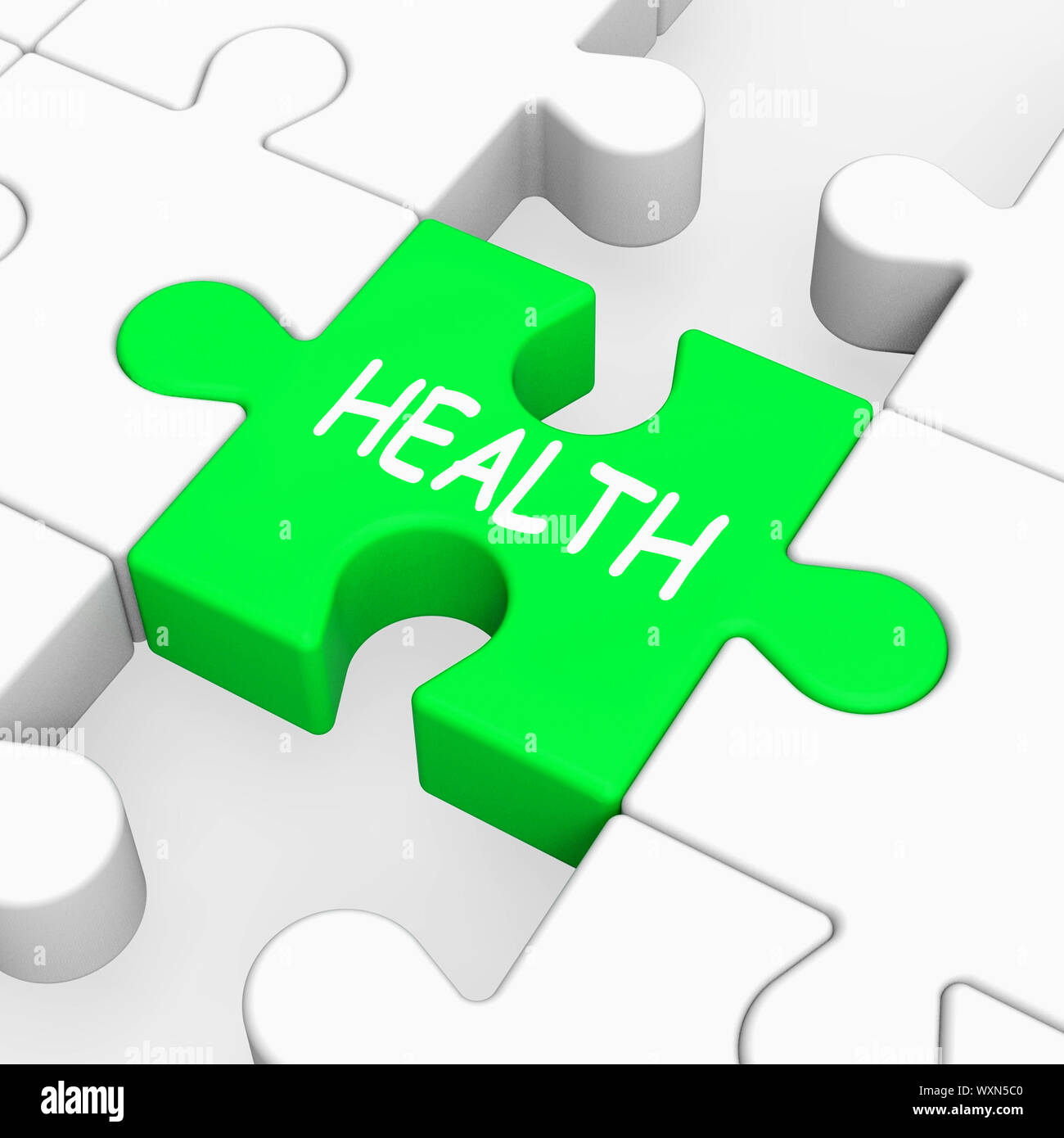 Health Puzzle Showing Medical Care And Wellbeing Stock Photo - Alamy
