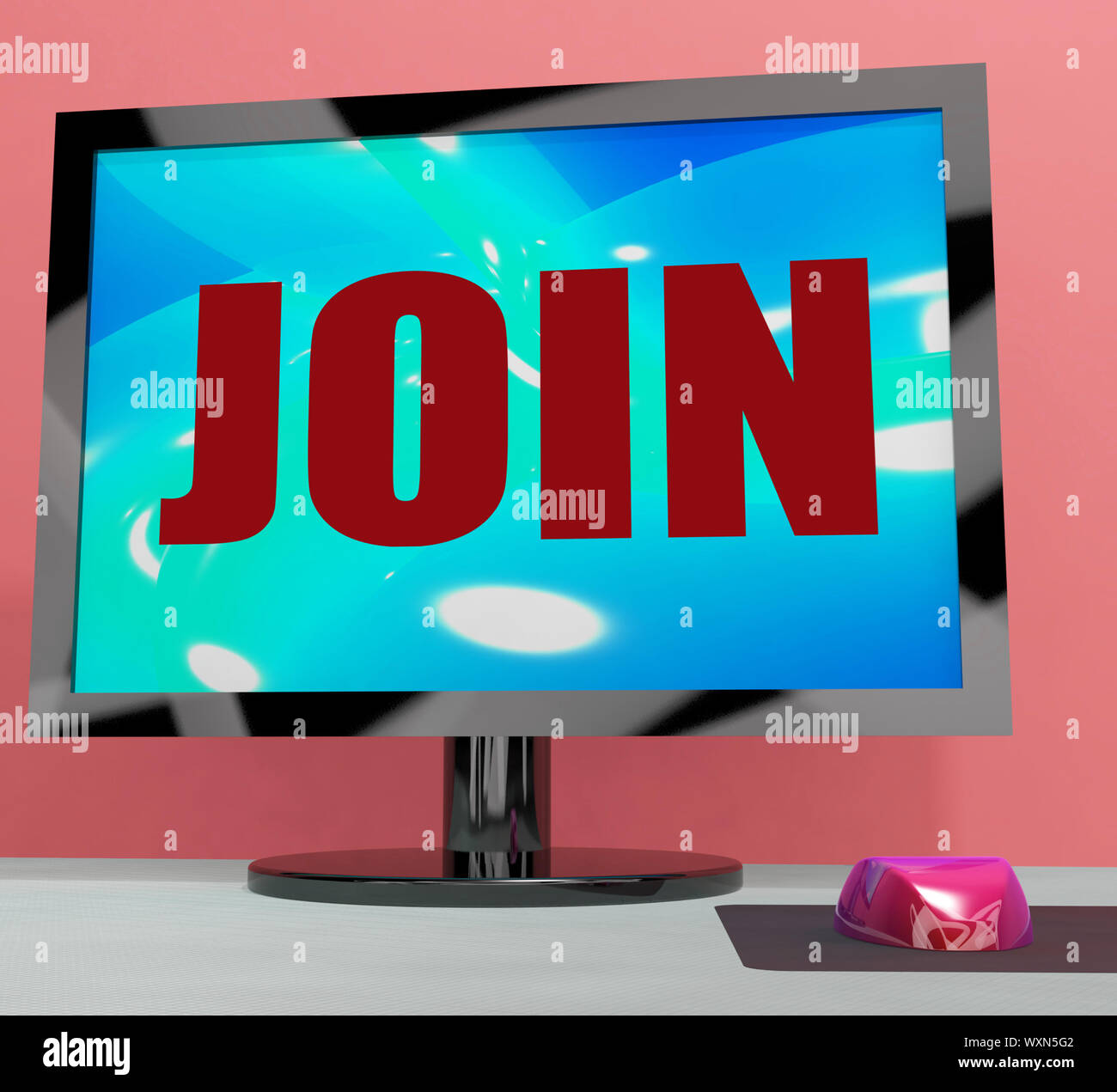 Join On Monitor Showing Registration Membership Or Volunteer Stock ...