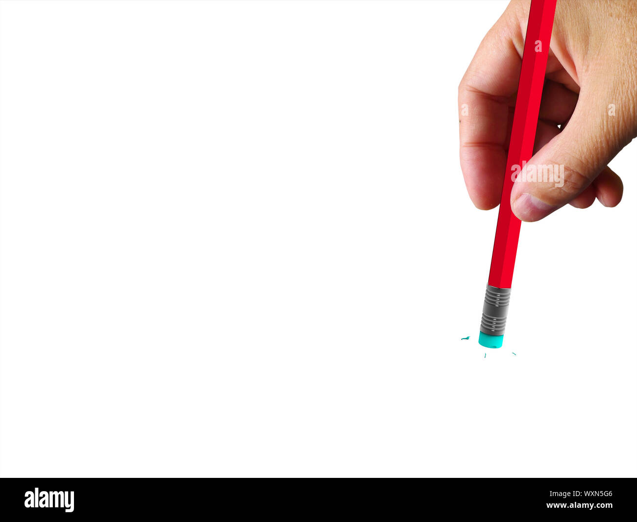 Paper With Erasing Pencil Showing Eraser Text Copy Space Stock Photo ...