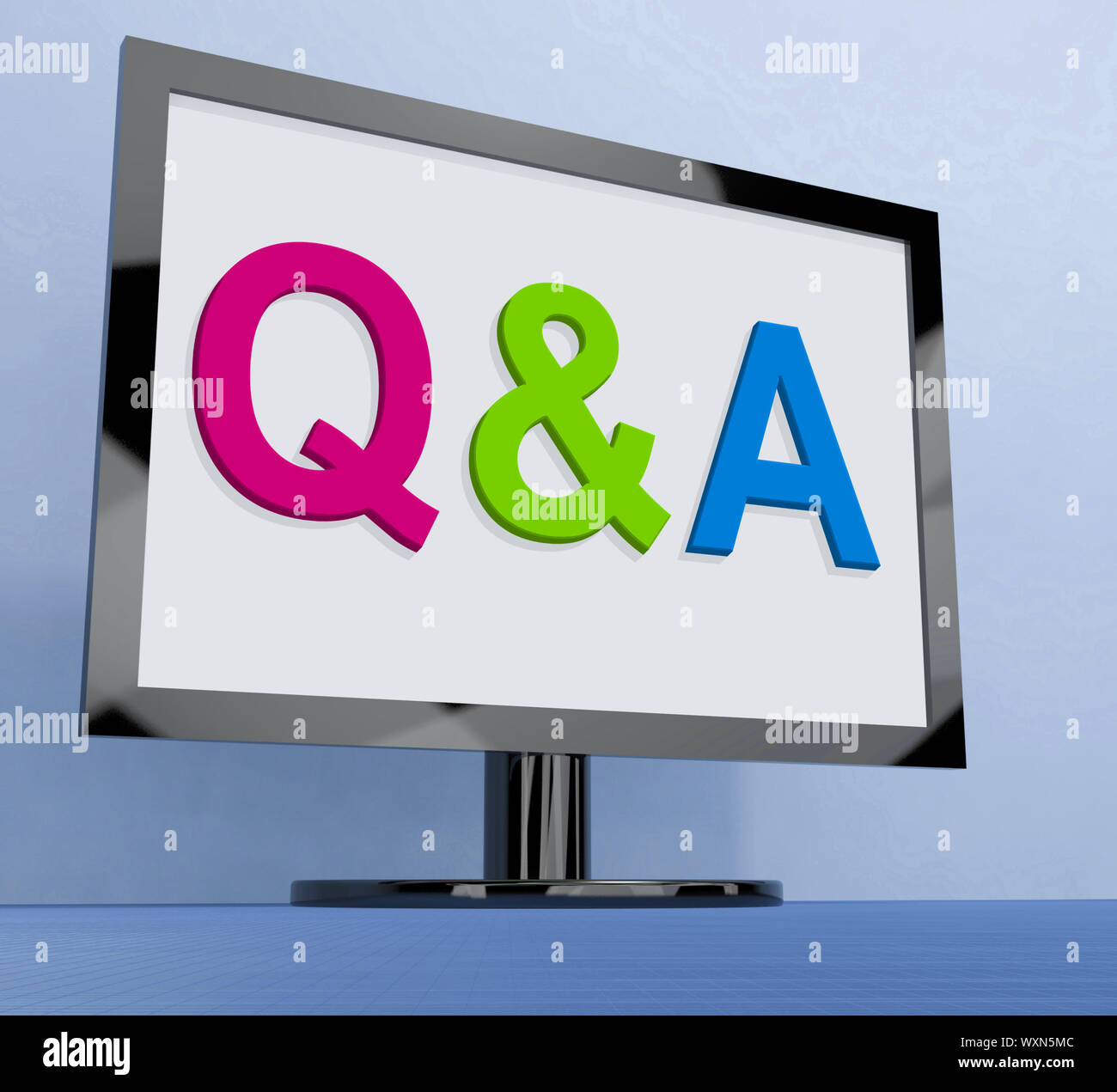 Q&a On Monitor Showing Questions And Answers Online Stock Photo - Alamy