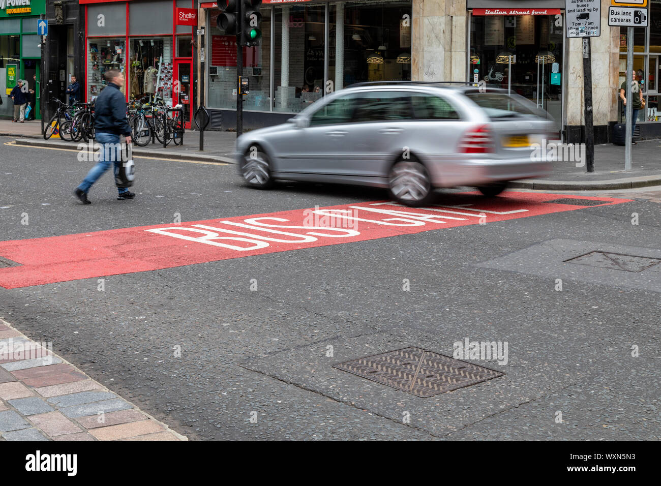 Cars flouting the Bus Gate that became operational on 2nd September ...