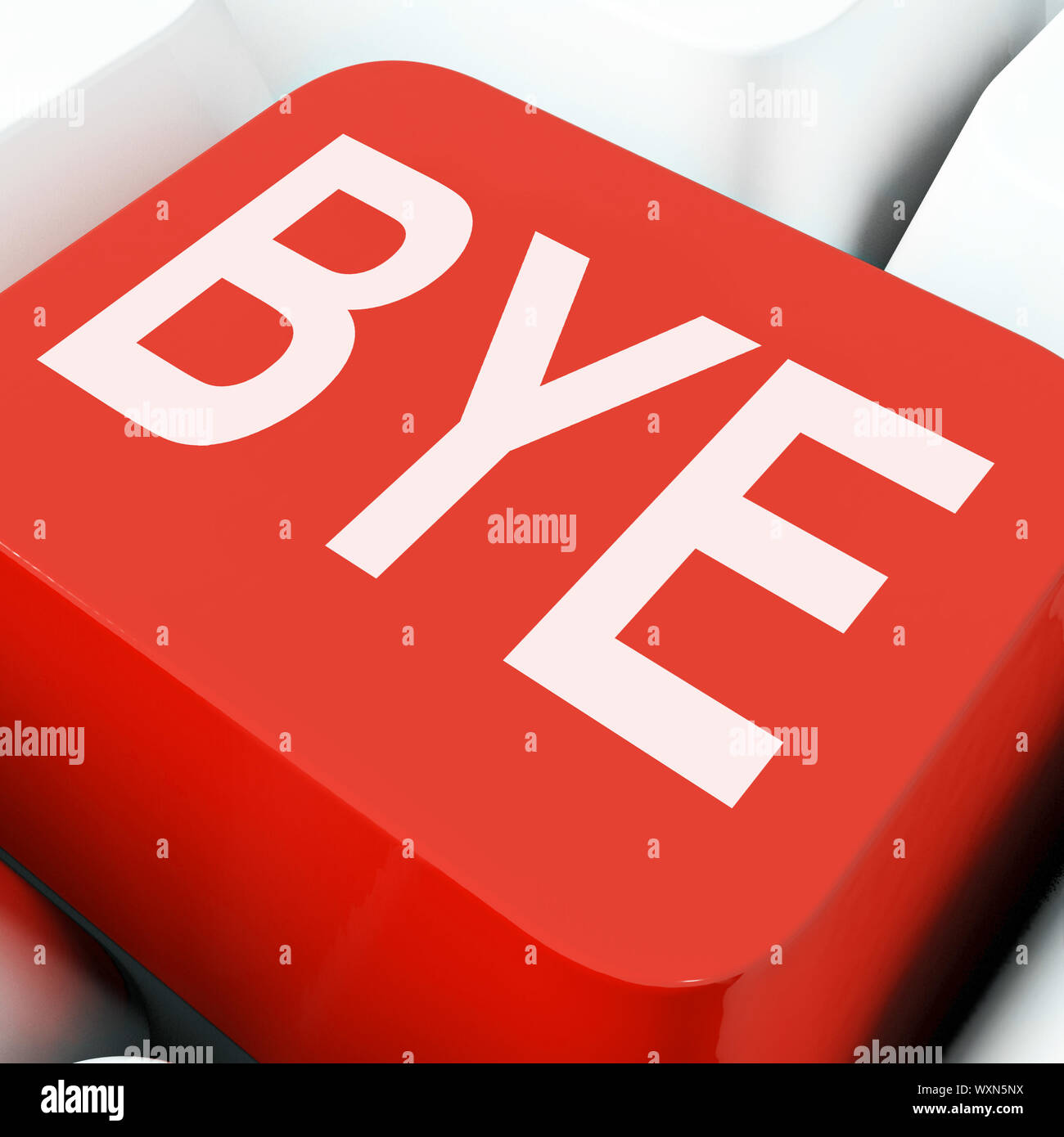 Bye Key On Keyboard Meaning Departure Leave Or Farewell Stock Photo - Alamy