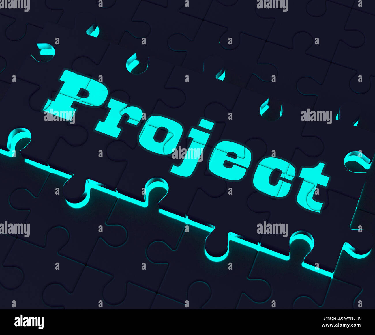 Project Puzzle Showing Planning Plan Mission Or Task Stock Photo - Alamy