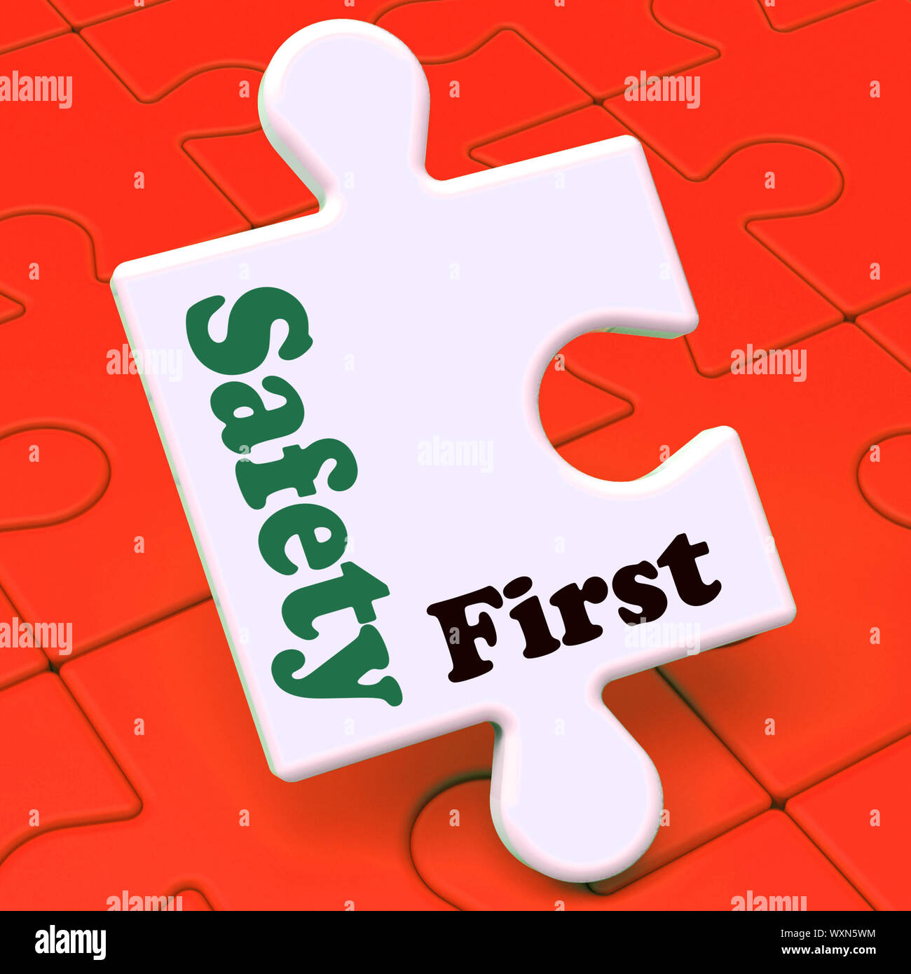 Safety First Puzzle Showing Caution Protection And Hazards Stock Photo ...