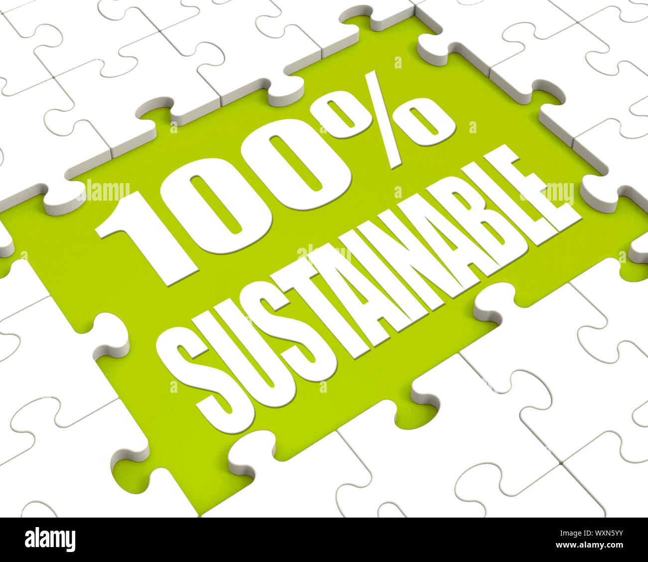 100% Sustainable Puzzle Showing Environment Protected And Recycling ...