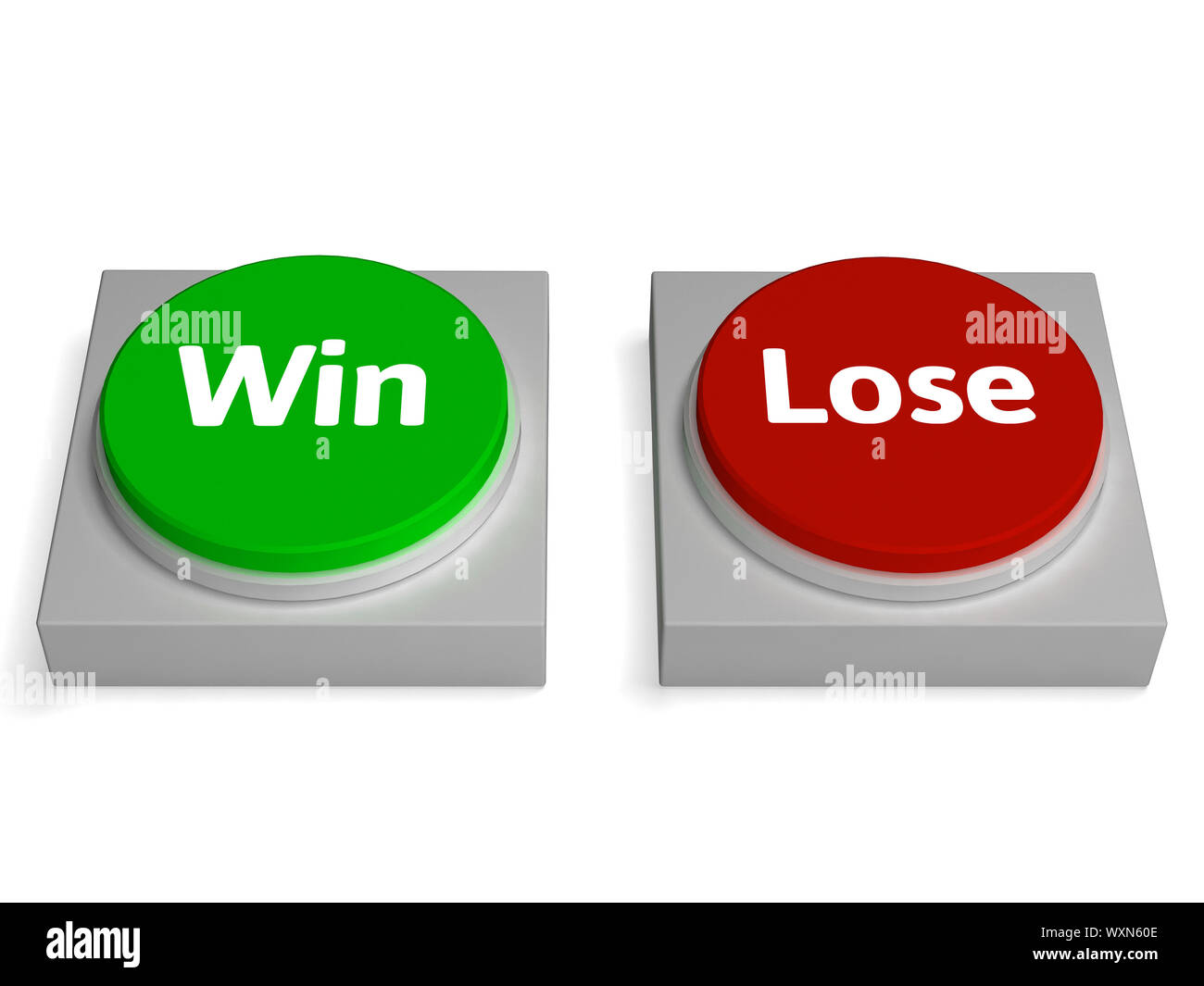 Win Lose Buttons Showing Winning Or Losing Stock Photo - Alamy