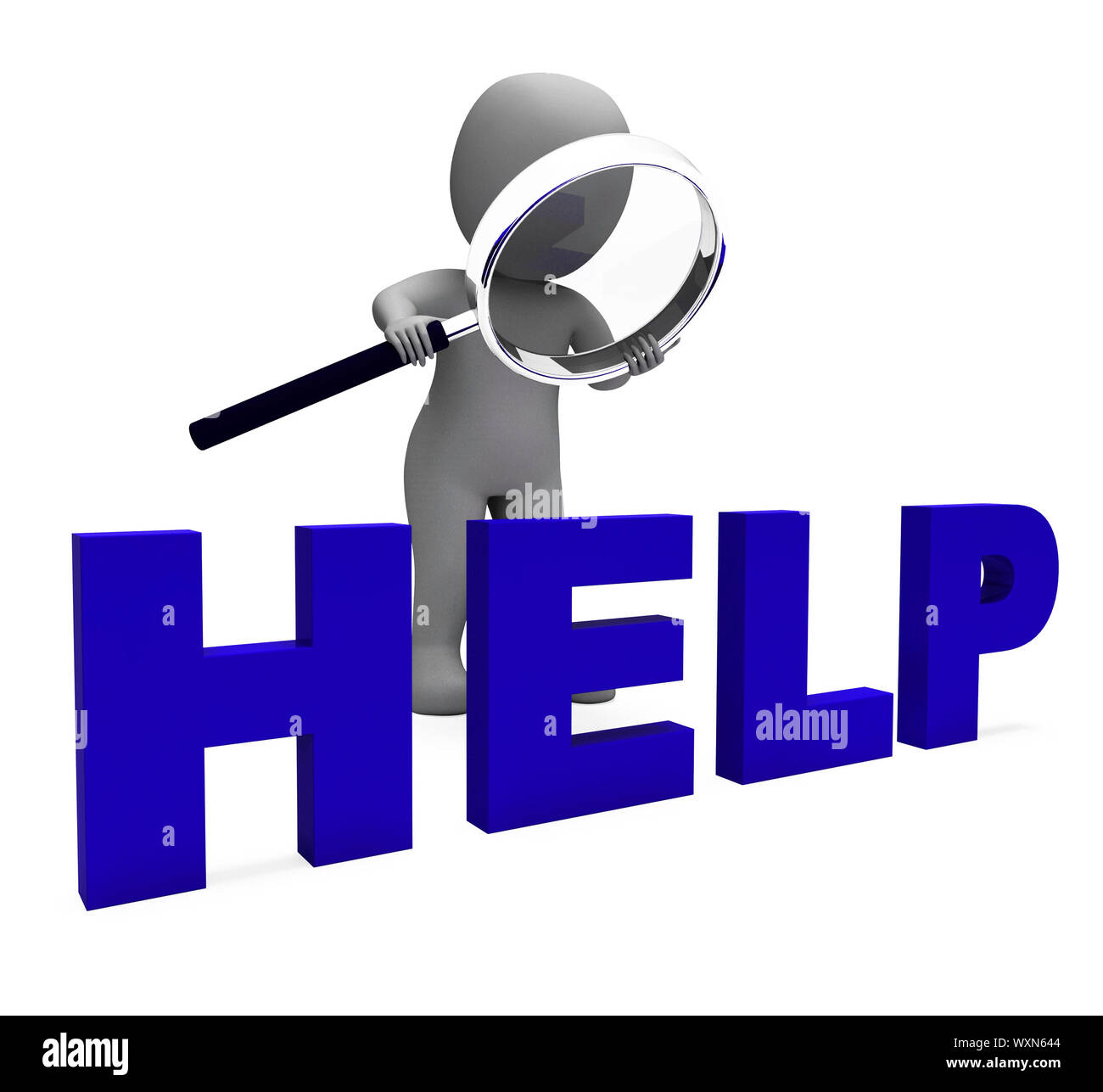 Help Character Showing Helpline Helpdesk Assist Or Support Stock Photo ...