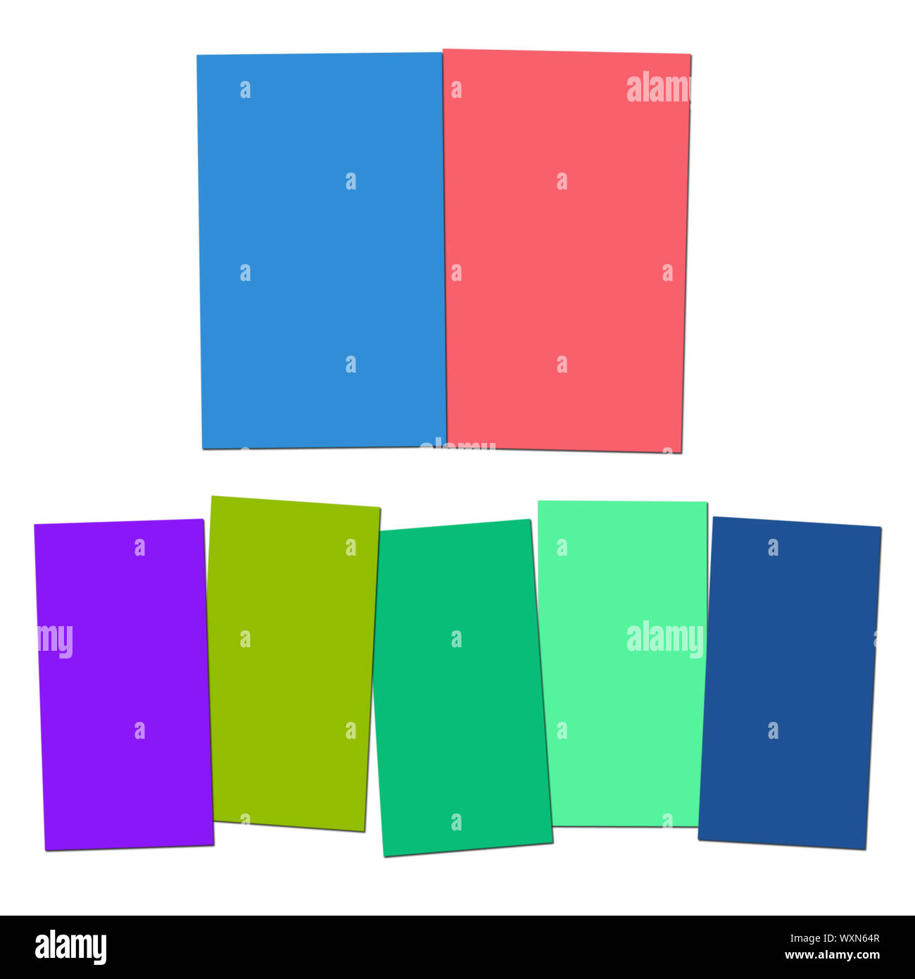 Two And Five Blank Paper Slips Showing Copyspace For 2 Or 5 Letter ...