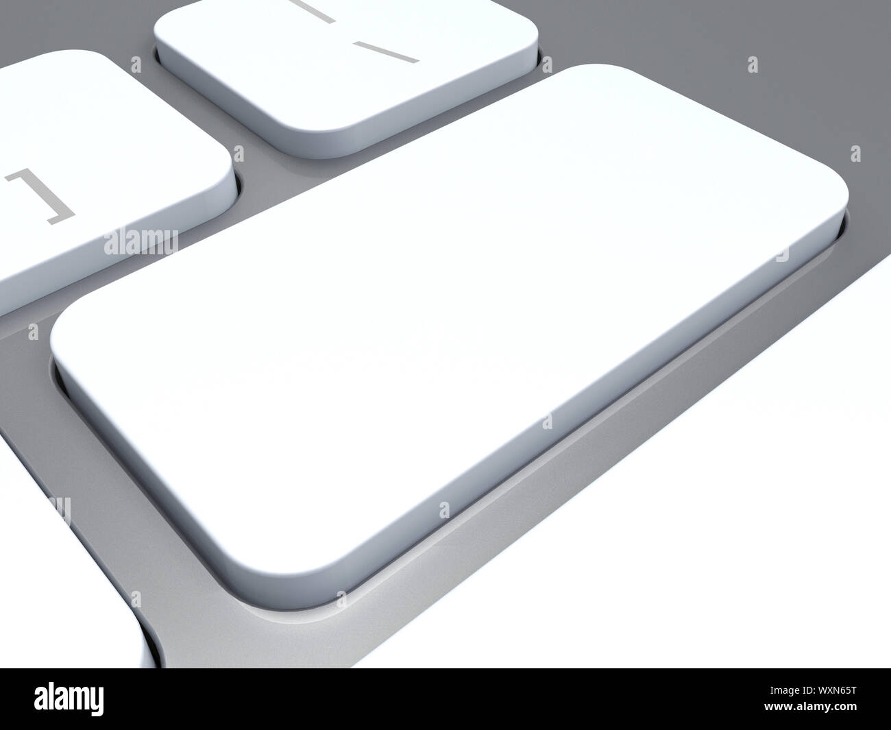 Blank Keyboard Key Showing White Empty Copyspace Keypad Stock Photo - Alamy