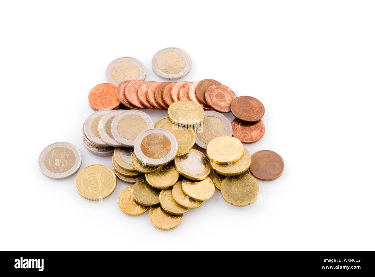 many Euro coins together Stock Photo - Alamy