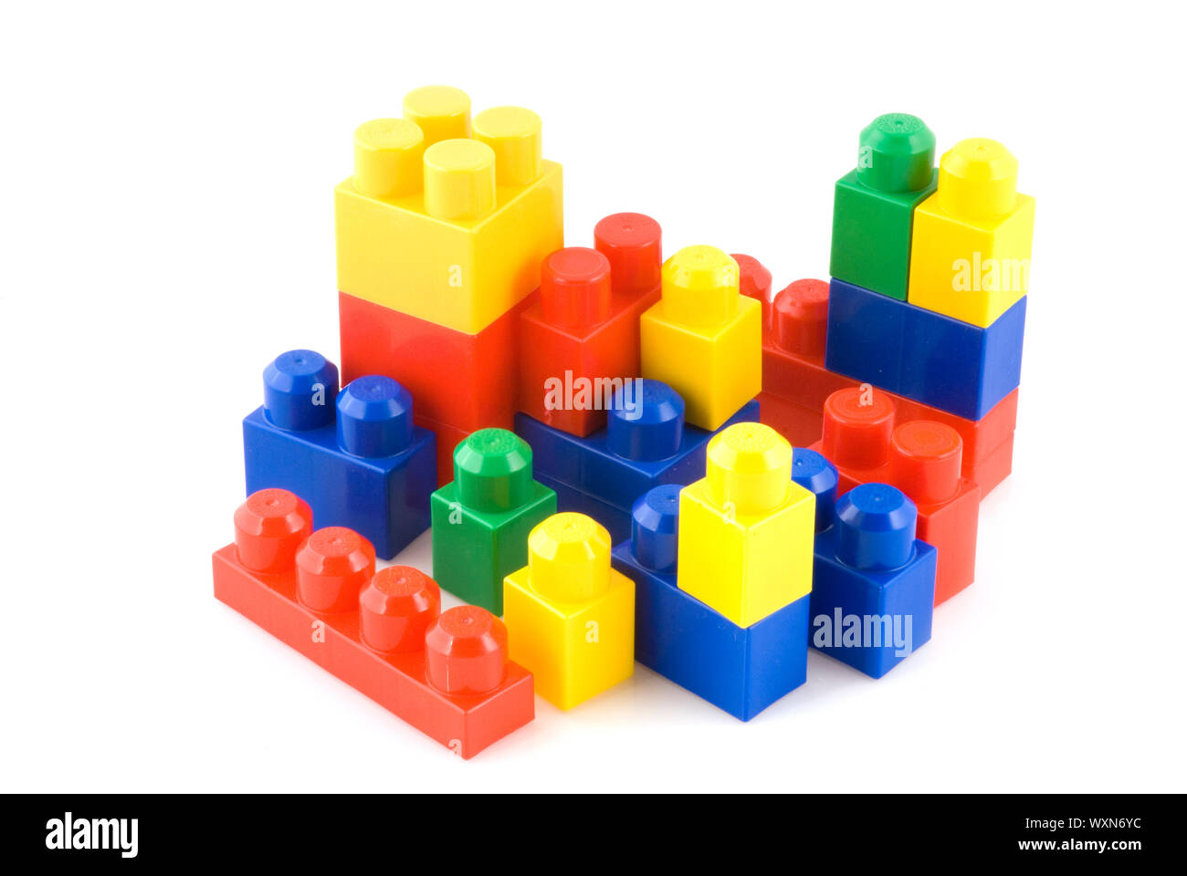 Building houses with colorful blocks Stock Photo - Alamy