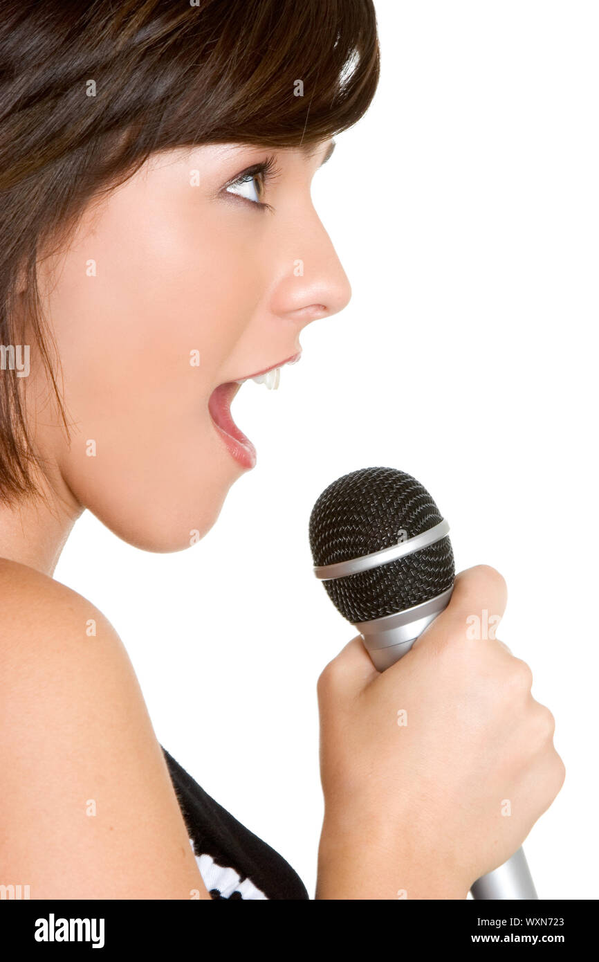 Girl side profile singing hi-res stock photography and images - Alamy