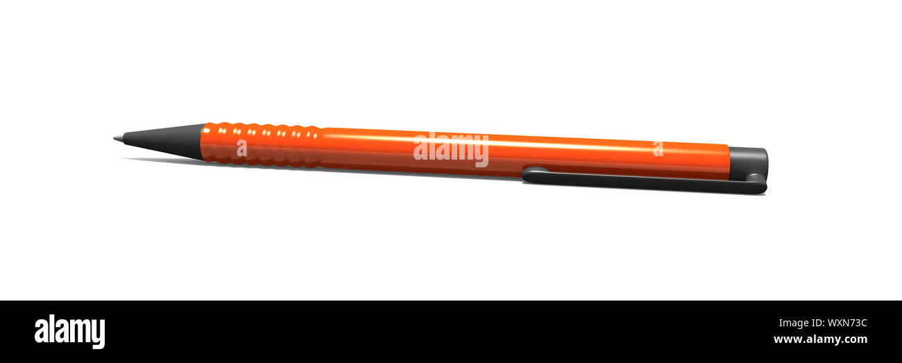 An image of an isolated typical orange ball pen Stock Photo - Alamy