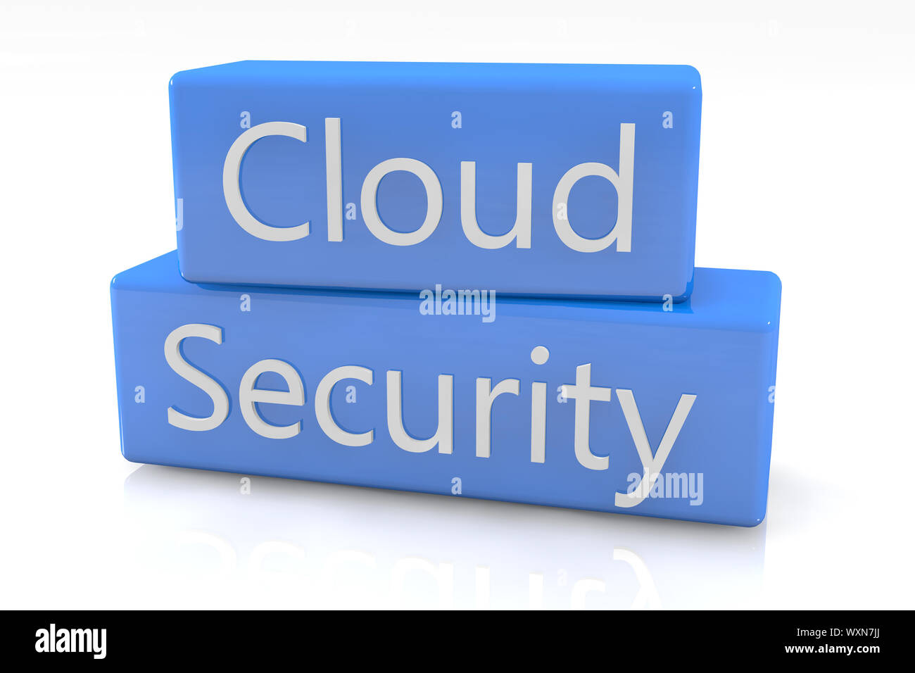Blue box concept: Cloud Security on white background Stock Photo - Alamy